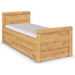Rauch Stauraumbett &raquo;Bett Einzelbett Stollenbett Bettk&auml;sten EVELYN&laquo; in Komforth&ouml;he mit Holzkopfteil sowie Schubladen MADE IN GERMANY braun Liegefl&auml;che 