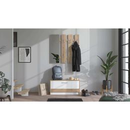 Home Affaire Garderoben-Set &raquo;Rimini, Set 2tlg&laquo; 2 Stk. tlg. braun Holzwerkstoff B/H/T: 91,5cmcm x 202cmcm x 28cmcm, Opaque Wei&szlig;
