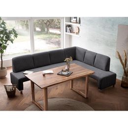 exxpo - sofa fashion Eckbank &raquo;Intenso, modern, 263/198 cm (B/T)&laquo; hohe Bodenfreiheit, frei im Raum stellbar, hoher Sitzkomfort grau NaturLeder;