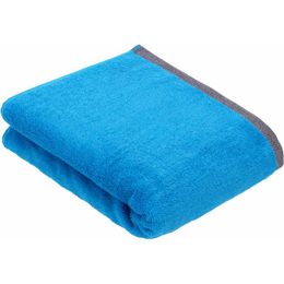 Bugatti Badetuch &raquo;Prato&laquo; Uni Farben, mit melierter Optik im Saum blau Walkfrottier, Obermaterial: 100% Baumwolle B/L: 67cmx140cm, 1 Stk., Walkfrottier