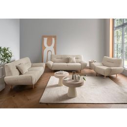 Home Affaire Polstergarnitur &raquo;DRAGO Set 3-2-1, zeitlose Garnitur, bodenfrei, Holzfu&szlig;&laquo; 3 tlg. tlg. Set 3-2-1,beige