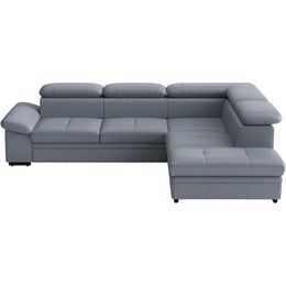 Sit & More sit&more Ecksofa &raquo;Viola, L-Form, Leder, B: 249 cm&laquo; optional mit Schlaffunktion beige B/H/T: 249cm x 73cm x 226cm, NaturLEDER Stoff, Ottomane rechts, 
