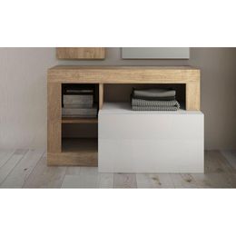 Home Affaire Garderobenschrank &raquo;Hamburg, Breite 91 cm&laquo; mit 1 Klappe braun B/H/T: 91cm x 58cm x 35cm, Schubladen: 1 Stk., Komplettausf&uuml;hrung