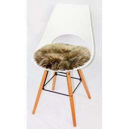 Heitmann Felle Stuhlkissen &raquo;Lamm, Sitzauflage rund&laquo; &Oslash; 45 cm, echtes Lammfell, waschbar, auch als 2er oder 4er Set braun Lammfell B/L: 45cm x 45cm, 4 Stk.