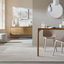 FLAIR RUGS Teppich &raquo;LINEAR WASHABLE&laquo; rechteckig 9 mm H&ouml;he beige Oberfl&auml;che: 100% Polyester. R&uuml;ckseite: 38% Jute, 27% Baumwolle, 14% Polyester, 11% 