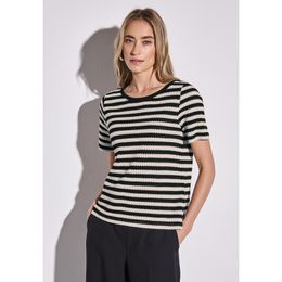 Street One Damen Street One T-Shirt mit Streifen Muster schwarz 34