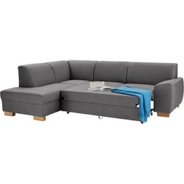 DOMO collection Ecksofa &raquo;Incanto kubische Formensprache, komfortabel, L-Form&laquo; wahlweise mit Bettfunktion grau B/H/T: 260cm x 81cm x 195cm, 