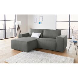 LOOKS by Wolfgang Joop Ecksofa &raquo;LooksII kubisch, bequem, strapazierf&auml;hige Bez&uuml;ge, Breite 242cm, L-Form&laquo; geradlinig und komfortabel grau Feinstruktur 