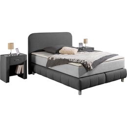 Home Affaire Boxspringbett &raquo;Cesson, in verschiedenen Breiten&laquo; inkl. Topper, wahlweise in H2, H3 oder H4 erh&auml;ltlich grau Struktur, Liegefl&auml;che B/L: 