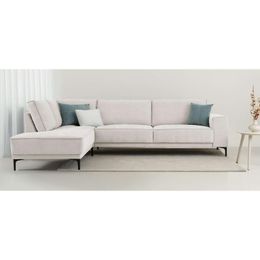 OTTO home Ecksofa &raquo;OLAND Struktur fein L-Form, B: 289 cm, Skandi-Design&laquo; Struktur, Flachgewebe, Luxus-Microfaser, Boucle braun 100% Polyester B/H/T: 