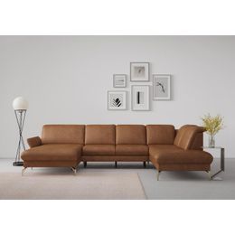 Sit & More sit&more Wohnlandschaft &raquo;Fashion U-Form&laquo; wahlweise mit Kopfteilverstellung, Vorziehsitz, motorisch, Nickelf&uuml;&szlig;e braun B/H/T: 338cm x 84cm x 207cm, 