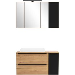 Welltime Badm&ouml;bel-Set &raquo;MAILAND, 2 Metall-Vollausz&uuml;ge mit Softclose&laquo; Ma&szlig;e (B/H/T): ca. 105/200/47 cm MDF B/H/T: 105cmcm x 200cmcm x 47cmcm