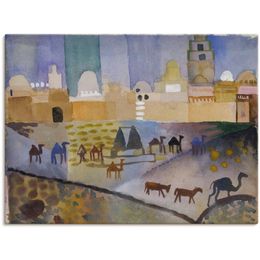 Artland Leinwandbild &raquo;Kairouan I. 1914.&laquo; Afrika 1 Stk. tlg. auf Holzrahmen gespannt bunt Leinwand B/H/T: 80cm x 60cm, Leinwandbild Afrika Querformat, 1 Stk.