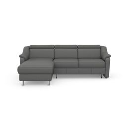 Sit & More sit&more Ecksofa &raquo;Freetown L-Form&laquo; inklusive Kopfteilverstellung und komfortablem Federkern grau B/H/T: 257cm x 84cm x 166cm, Luxus-Microfaser ALTARA 