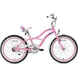 Bikestar Jugendfahrrad &raquo;Cruiser&laquo; 1 Gang f&uuml;r Damen rosa 29cm, 20 Zoll (50,80cm) Jugendfahrrad