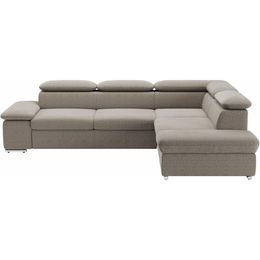 Sit & More sit&more Ecksofa &raquo;Valantine L-Form, B: 272 cm&laquo; mit Arm- & Kopfteilverstellung, optional mit Schlaffunktion grau 100% Polyester B/H/T: 272cm x 73cm x 