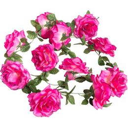 Kunstblume &raquo;Rosengirlande&laquo; pink Kunststoff &Oslash;/H: 12cm x 180cm, 1 Stk.