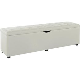 Home Affaire Hockerbank &raquo;Checked&laquo; mit Stauraum, Breite 120 cm und 160 cm, als Bettbank geeignet wei&szlig; Struktur fein (100% Polyester) f&uuml;r Bett Classico,