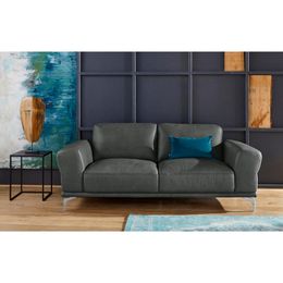 W.Schillig 2-Sitzer &raquo;montanaa Designsofa, bequem, Breite 192cm, Federkern&laquo; mit Metallf&uuml;&szlig;en in Silber matt, Breite 192 cm grau B/H/T: 192cm x 78cm x 