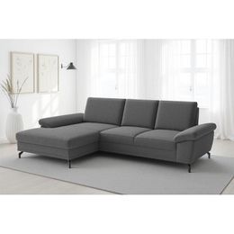 Sit & More sit&more Ecksofa &raquo;Chelsea L-Form, B: 264 cm, mit Armteil-& Sitztiefenverstellung&laquo; optional Schlaffunktion und Bettkasten grau 95% Polyester, 5% 
