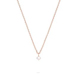 Tamaris Damen Kette mit Anh&auml;nger &raquo;Cross, Kreuz&laquo; rosa Edelstahl, L: 43 B: 0,4mm