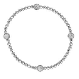 Firetti Damen Armband &raquo;Schmuck Geschenk Silber 925 Armschmuck Armkette Zugband Kugeln&laquo; mit Zirkonia (synth.) silber 18cm, Silber 925 (Sterlingsilber)