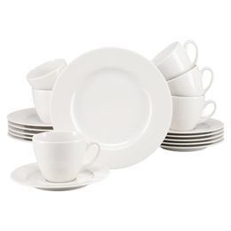 Creatable Kaffeeservice &raquo;Venice, Service 18-tlg.&laquo; Klassische Tischkultur, Zeitlose Eleganz wei&szlig; Porzellan 18
