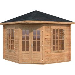 Palmako Gartenhaus &raquo;Pavillon Melanie&laquo; hellbraun braun Massivholz Fu&szlig;boden im Gartenhaus, ohne Dacheindeckung
