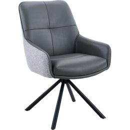 Hela Armlehnstuhl &raquo;FARO&laquo; () 1 Stk.360&deg; drehbar, Materialkombi, Echtleder, Armlehnen Leder, Metall, Polyester, Stoff B/H/T: 61,5cm x 89,5cm x 67cm, 1 