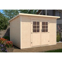 Weka Gartenhaus &raquo;218 Gr.1&laquo; beige Massivholz Fu&szlig;boden im Gartenhaus, ohne Dacheindeckung