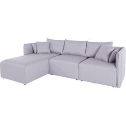 OTTO home Ecksofa &raquo;N&ouml;re L-Form&laquo; 3 Teile, in vielen Bezugsqualit&auml;ten und Farben. Modulteile s. "N&ouml;re" grau Samtoptik (100% Polyester);Struktur (100% 