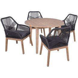 Garden Pleasure Garten-Essgruppe &raquo;ARVADA/POMONA Set 1&laquo; 5 Stk. tlg. braun Obermaterial: 100% Polyester Einheitsgr&ouml;&szlig;e