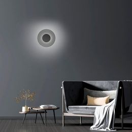 Neuhaus PURE LED Wandleuchte &raquo;PURE Moon&laquo; LED-Board 1 Stk. Warmwei&szlig; Dimmf&auml;hig &uuml;ber separaten Dimmer, Glas Rauchfarben grau 1, &Oslash; 32cm H: 32cm, 1 Stk.