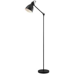 Eglo Stehlampe &raquo;PRIDDY Stehleuchte, Standleuchte, Stahl, schwarz, E27, Industrial&laquo; E27 Wohnzimmerlampe, Esszimmer, 1 flammig, Retro, Vintage, 137x23cm