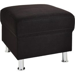 Sit & More sit&more Hocker &raquo;Top Ascara&laquo; grau Luxus-Microfaser (100% Polyester);NaturLeder B/H/T: 55cm x 46cm x 55cm, Luxus-Microfaser