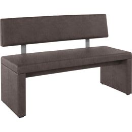 OTTO home Sitzbank &raquo;Charissa&laquo; mit Lehne, Breite 140, 160 oder 180 cm braun Holzwerkstoff, Massivholz B/H/T: 140cm x 90cm x 53cm, Microfaser
