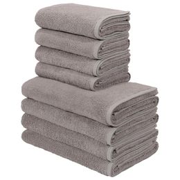 OTTO home Handtuch Set &raquo;Merida, 4 Duscht&uuml;cher 70x140cm, 4 Handt&uuml;cher 50x100cm&laquo; 8 Frottier kuschelig weich, einfarbig, 100% Baumwolle grau Frottier, 
