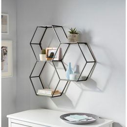 OTTO home Deko-Wandregal &raquo;Lenia, 3 Ablagefl&auml;chen aus Glas in einer besonderen Form kombiniert&laquo; f&uuml;r elegantes und modernes Wohnen, aus Metall, in 3 
