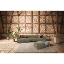 W.Schillig Ecksofa &raquo;around-the-block Mega Sofa, viel Platz und hoher Sitzkomfort, L-Form&laquo; mit eleganter Biese, mit Federkern, Breite 341 cm gr&uuml;n 