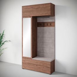 Home Affaire Garderoben-Set &raquo;TEJO&laquo; Komplett-Set, mit Spiegel und gepolsterte Sitzbank, 1 Stk. tlg. Holzwerkstoff B/H/T: 115cmcm x 231,9cmcm x 37,5cmcm