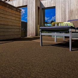ANDIAMO Kunstrasen &raquo;Field, Gesamth&ouml;he 4 mm, Made in Belgium&laquo; rechteckig f&uuml;r Balkon & Terrasse, mit Drainage-Noppen, Nadelfilz-Optik braun Nadelfilz, Polyester