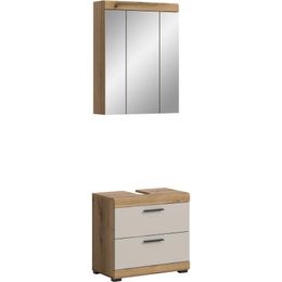 Welltime Badm&ouml;bel-Set &raquo;SIENA, 2 tlg., bestehend aus: Waschbeckenunterschrank, Spiegelschrank&laquo; Set, TOPSELLER!, 2 Stk. tlg. Holzwerkstoff, MDF B/H/T: 