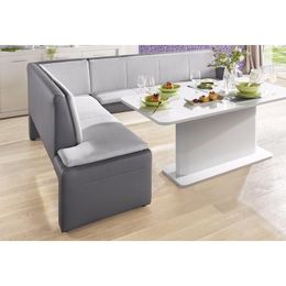 exxpo - sofa fashion Eckbank &raquo;Cortado, elegant und modern mit hohem Sitzkomfort&laquo; hohe Bodenfreiheit, sch&ouml;ne Detailverarbeitung grau Strukturstoff (88%