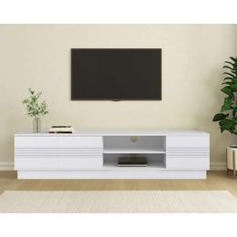 OTTO home Lowboard &raquo;Angers&laquo; Lowboard mit Push-to-open und Kabeldurchf&uuml;hrung, Breite 200 cm wei&szlig; Holzwerkstoff, MDF B/H/T: 200cm x 45cm x 38cm, 3 Stk.