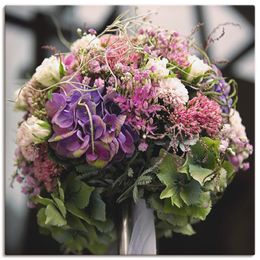 Artland Leinwandbild &raquo;Blumenkugel&laquo; Blumen 1 Stk. tlg. auf Holzrahmen gespannt bunt Leinwand B/H/T: 50cm x 50cm, Leinwandbild Blumen quadratisch, 1 Stk.