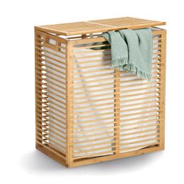 zeller W&auml;schekorb hochwertig aus Bambus beige Bambus, Baumwolle B/H/T: 33cm x 61cm