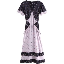 Cath Kidston Kleid Damen Gr&ouml;&szlig;e 50 pastelllila / rot / schwarz / wei&szlig; Sommerkleid