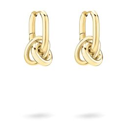 Liebeskind Berlin Damen Paar Creolen &raquo;Schmuck Geschenk Edelstahl Ohrringe Modern Knot&laquo; Einh&auml;nger abnehmbar gold Edelstahl