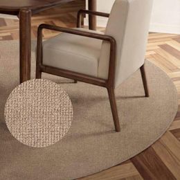 Ted Baker Wollteppich &raquo;Croom, auch in rund&laquo; rund 10 mm H&ouml;he Wolle, Natur, Handgewebt, Wohnzimmer, Schlafzimmer, Modern, Skandi Wolle &Oslash; 200cm 1 Stk., 10mm, &Oslash; 