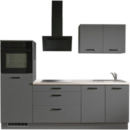 Wiho-K&uuml;chen wiho K&uuml;chen K&uuml;chenzeile &raquo;Compact&laquo; Breite 240cm, wahlweise mit Ger&auml;ten (mit K&uuml;hlschrank) grau B/H/T: 240cm, ohne E-Ger&auml;te